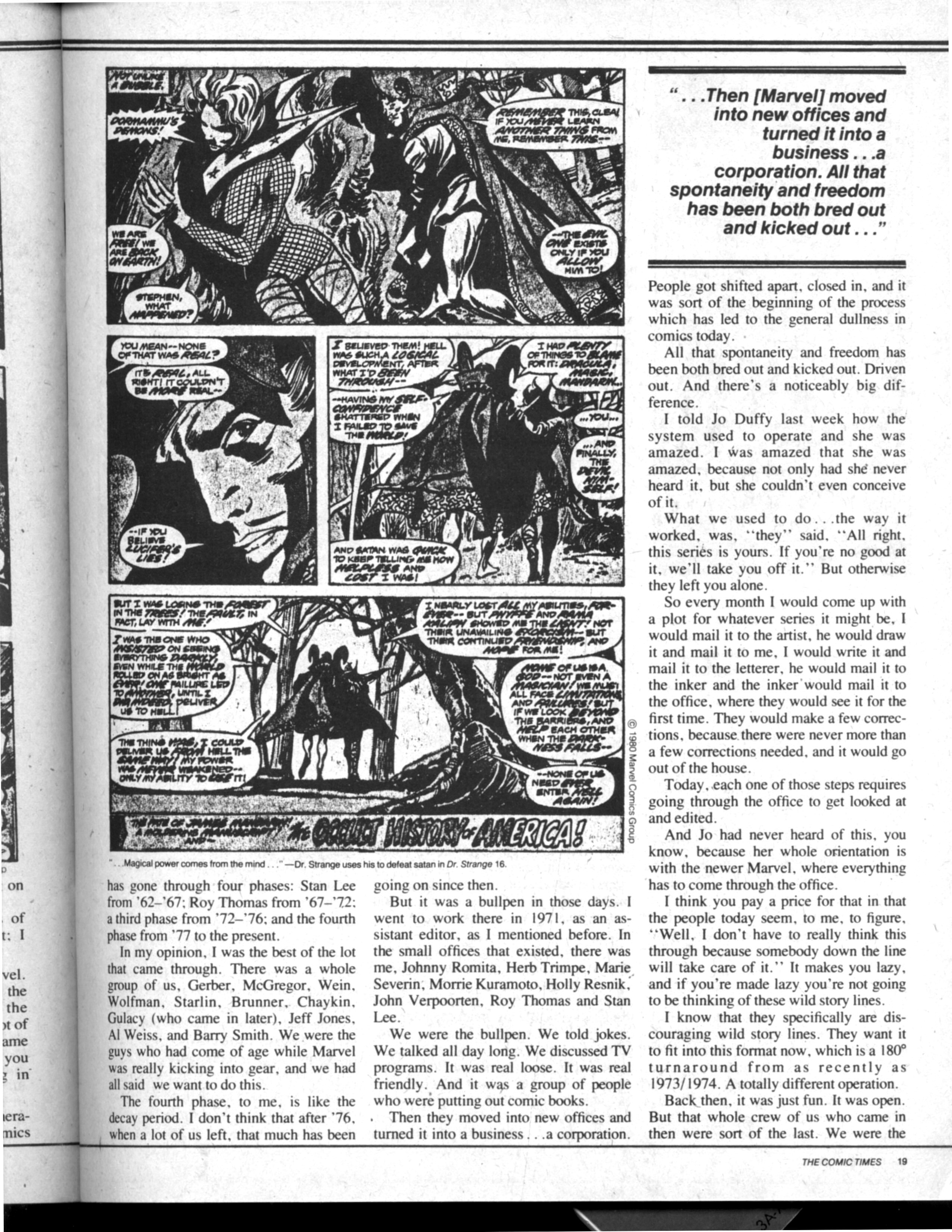 THE COMIC TIMES #2: Steve Englehart Interview – The Tom Brevoort Experience