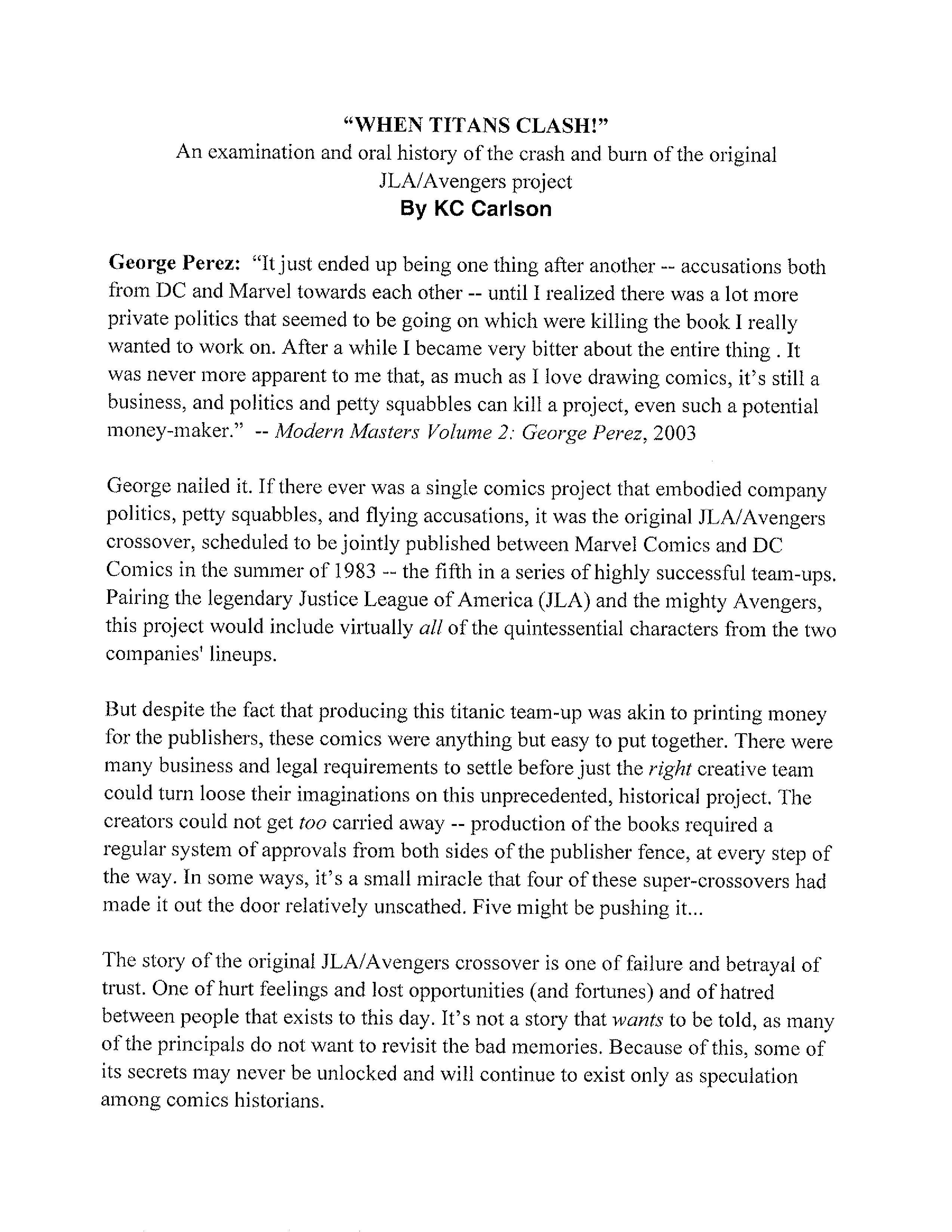 Why Did The 1983 Jla Avengers Crossover Not Happen The Tom Brevoort